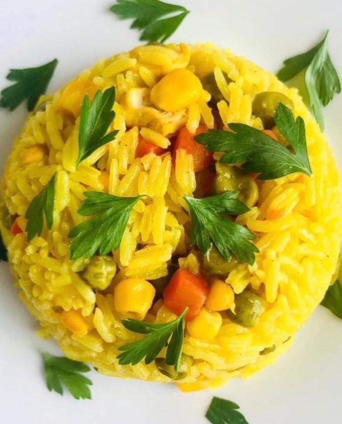 How to make Veggie Yellow Rice - South African Recipe - Food And Meal