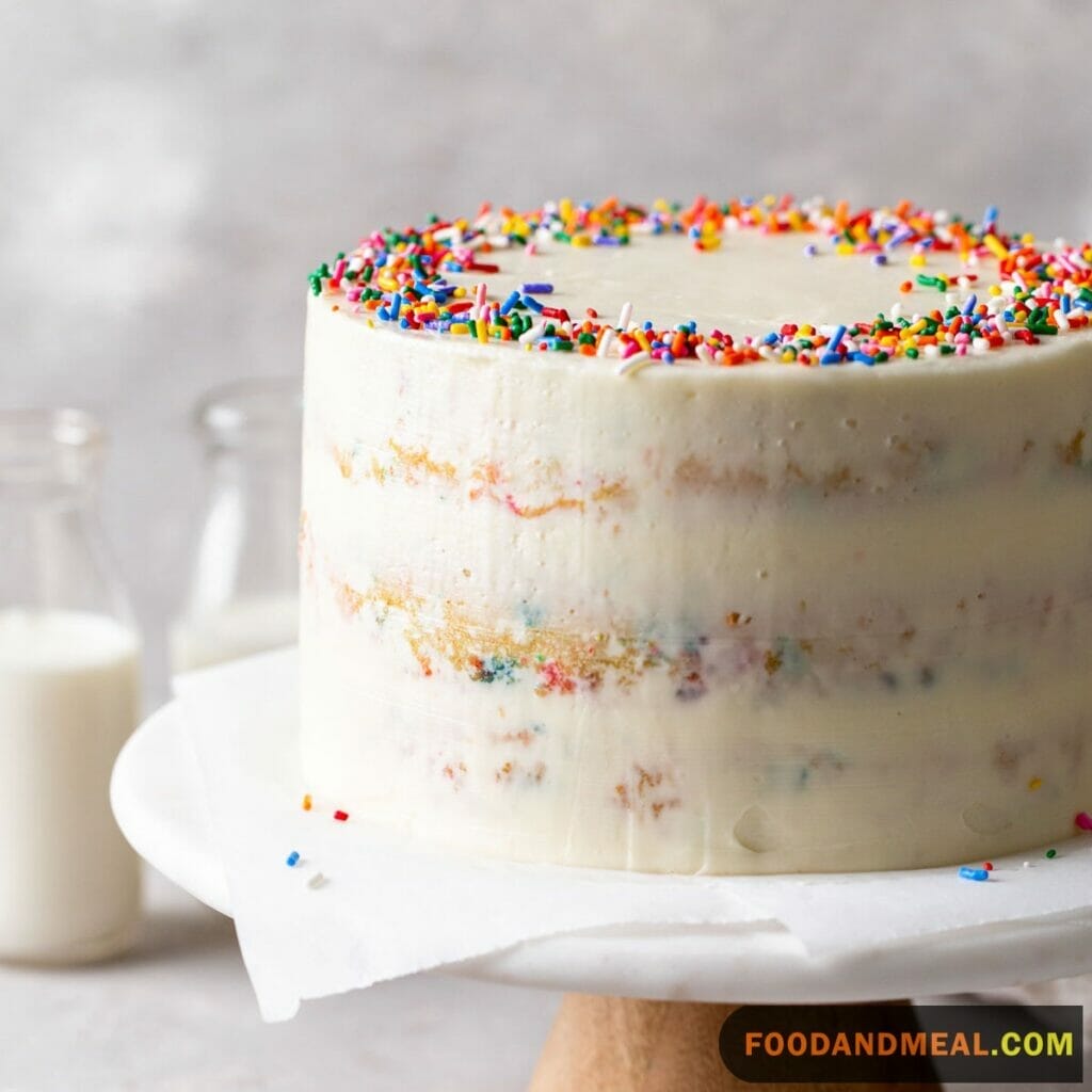 Rainbow Sprinkle Cake: A Burst Of Colorful Delight - Foodandmeal.com