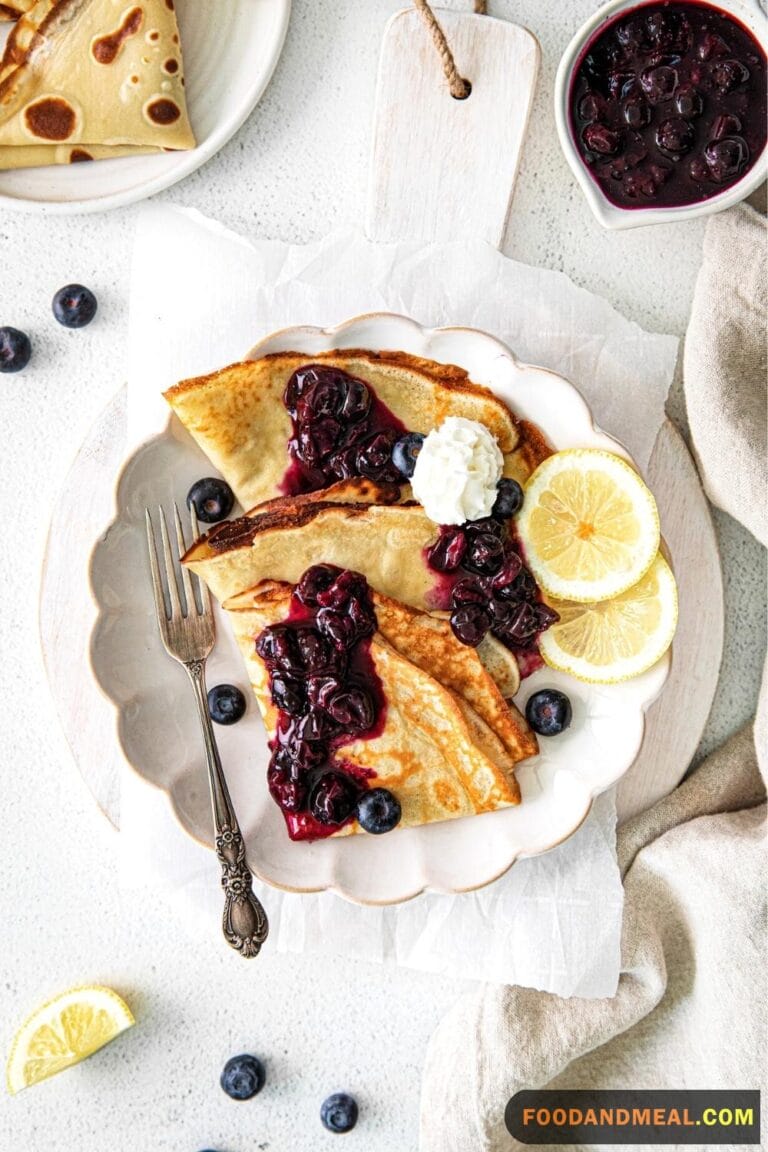 Homemade Blueberry Crepes Flavors Of Summer - Foodandmeal.com