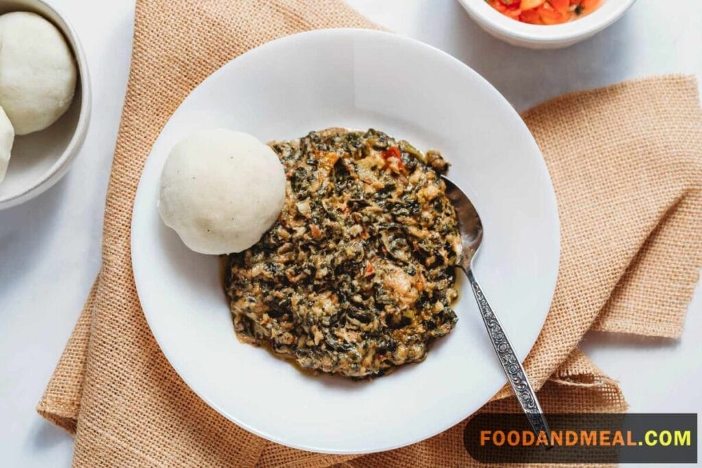 Fumbwa Recipe - Wild Spinach In Palm Oil And Peanuts - Foodandmeal.com